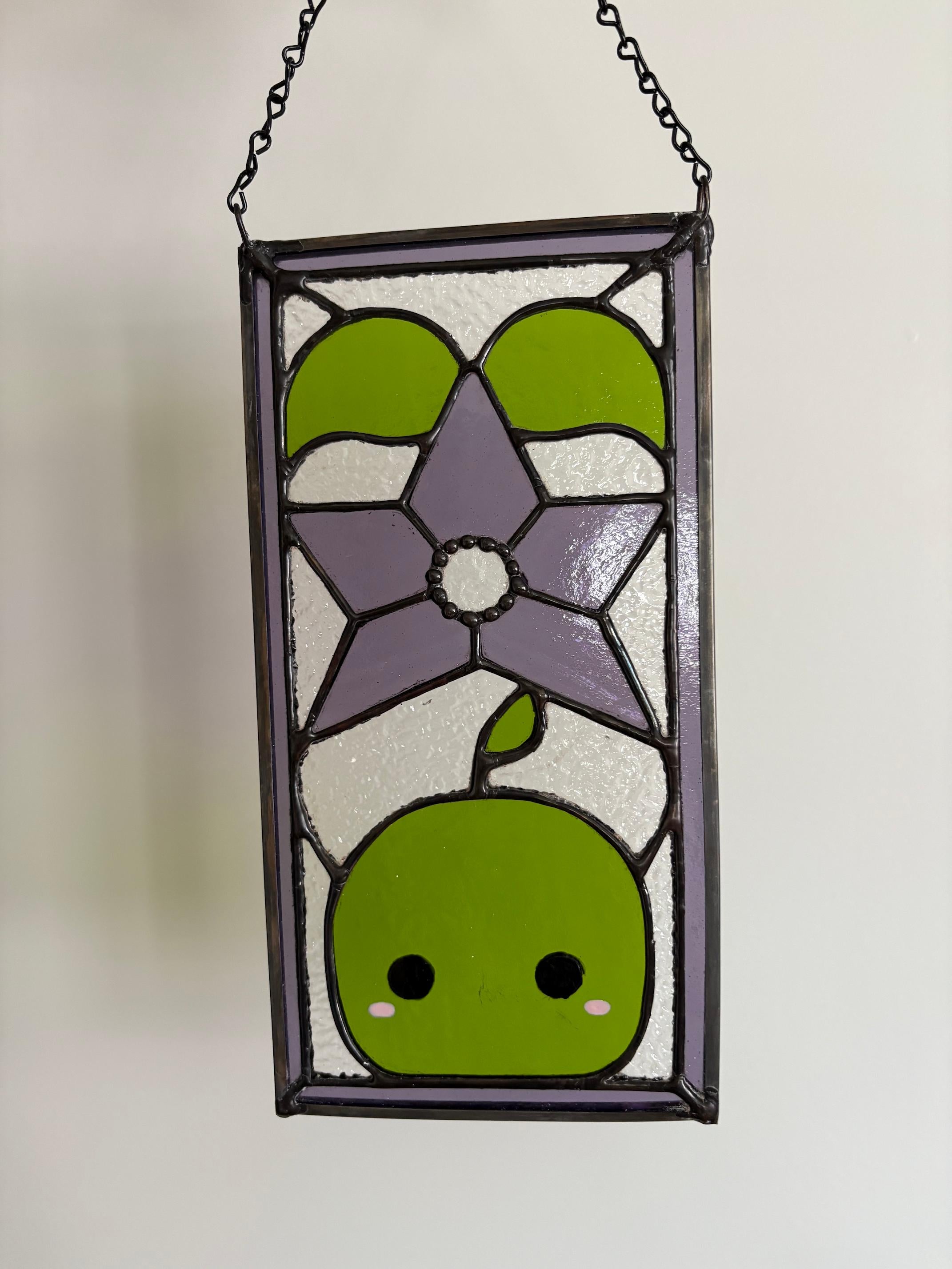Stained Glass Junimo Panel – Ember Isle Glass